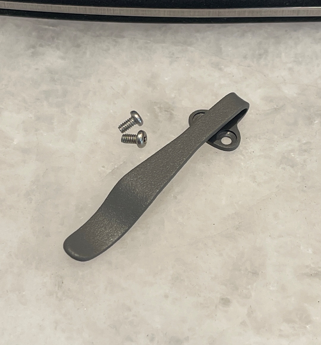 Flat Gray Titanium Deep Carry Pocket Clip for Buck 110 112 Slim Pro ...