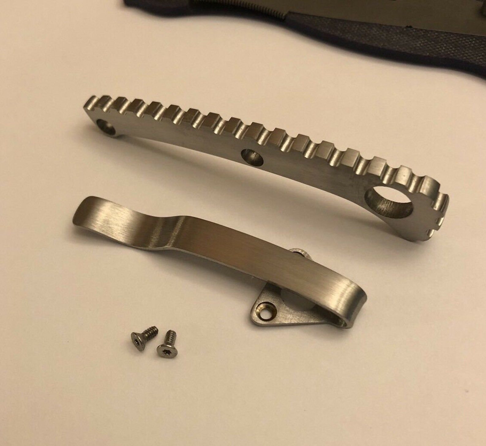 Titanium Back Spacer and Pocket Clip Set for Spyderco Military | Etsy