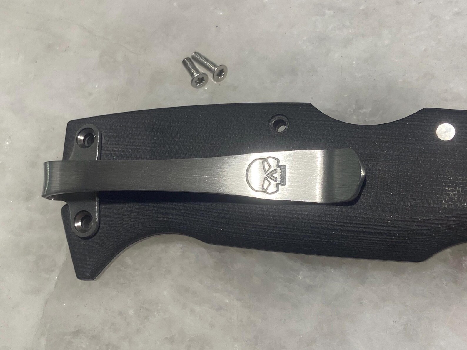 Satin Titanium Deep Carry Pocket Clip for Cold Steel AD10 Knife AD-10 ...