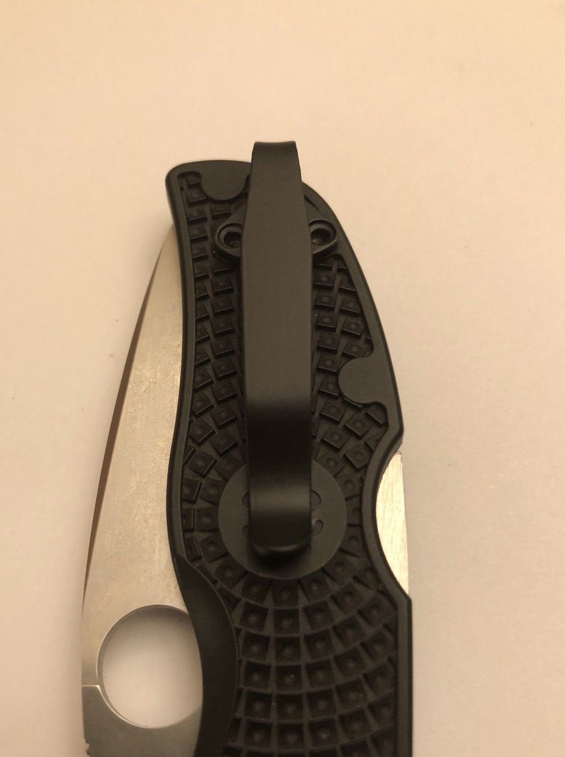 Black Titanium Deep Pocket Clip for Spyderco Native 5 FRN Lightweight ...