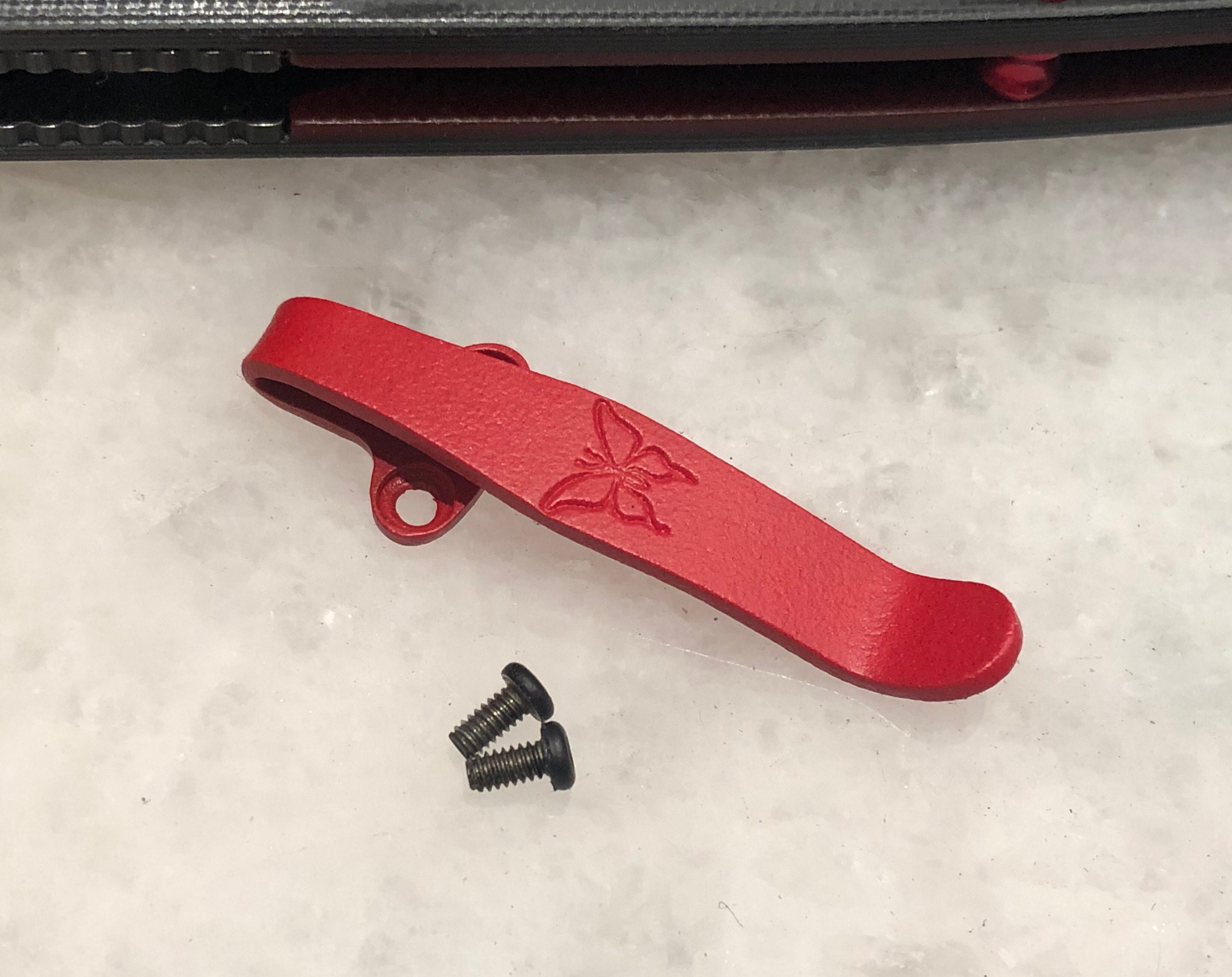Flat Red Titanium Deep Carry Pocket Clip for Benchmade Super - Etsy