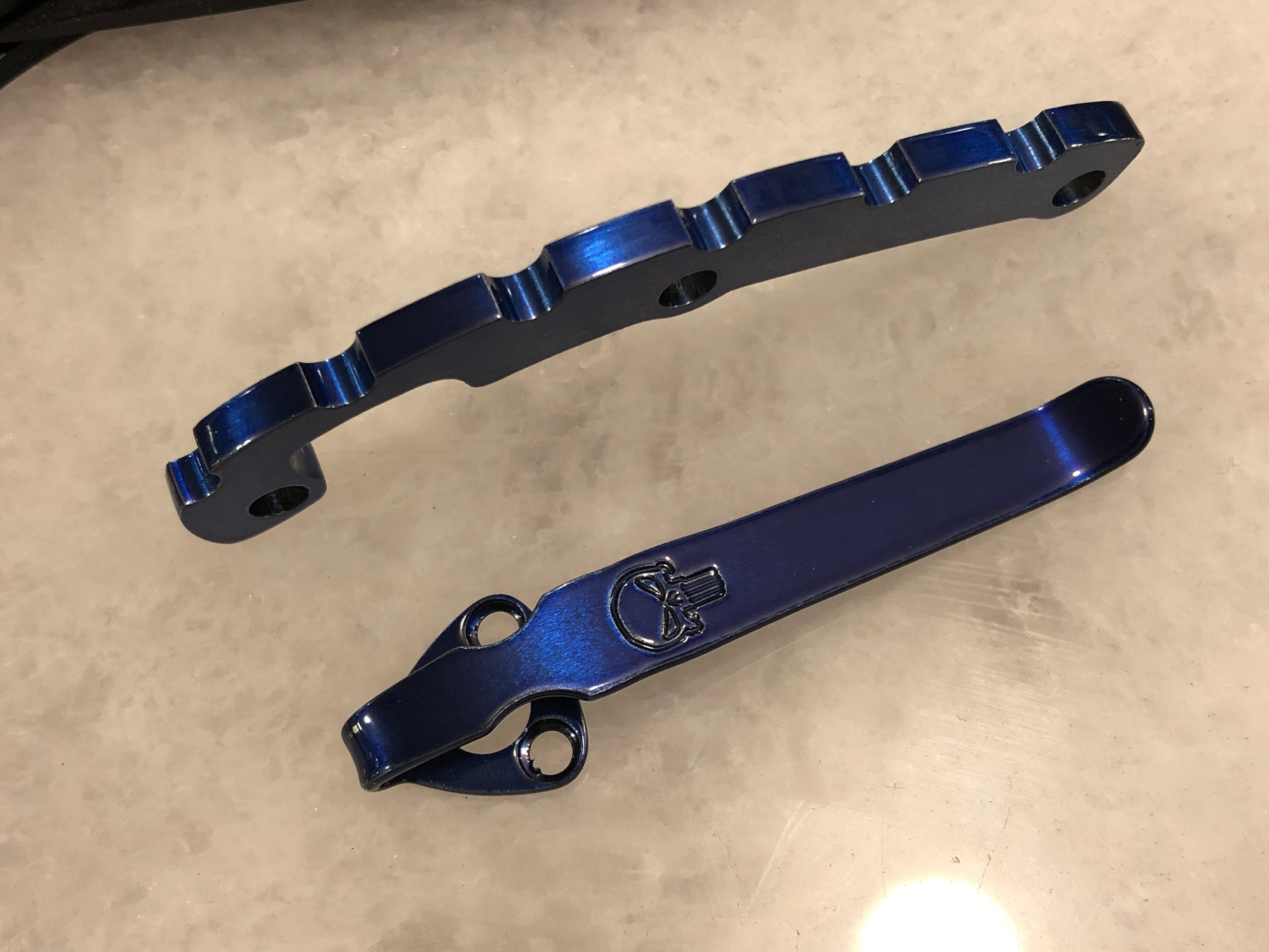 Blue Titanium Back Spacer & Deep Pocket Clip Set Made for | Etsy