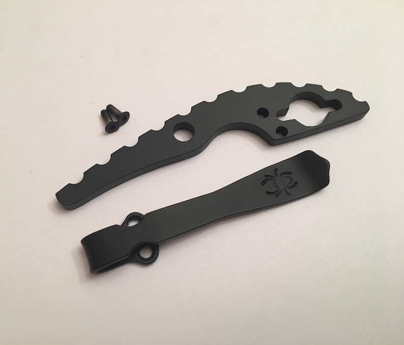 Black Titanium Back Spacer & Pocket Clip for Spyderco Manix 2 - Etsy