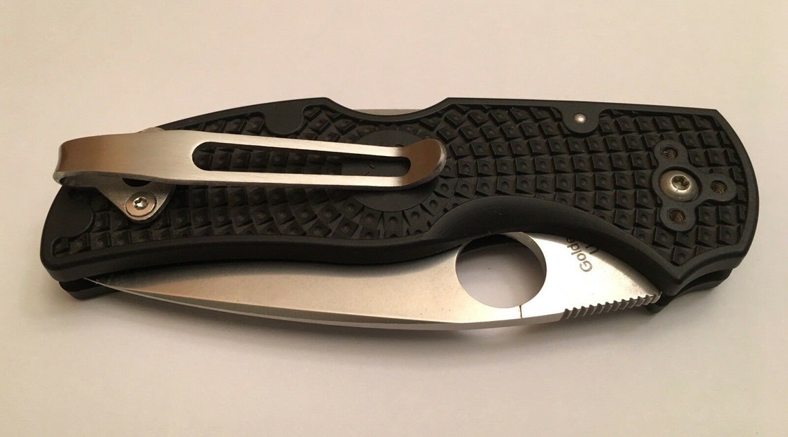 Titanium Deep Pocket Clip for Spyderco Native 5 FRN Lightweight C41SBK5 ...