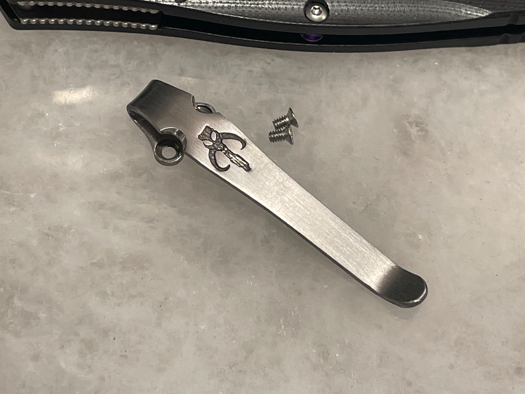 Satin Titanium Deep Carry Pocket Clip for Benchmade Osborne 940 945 ...