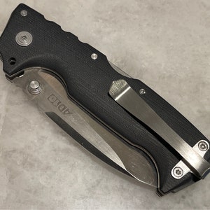 Plain Satin Titanium Deep Carry Pocket Clip for Cold Steel AD10 Knife AD-10 Folder - Left Handed ...
