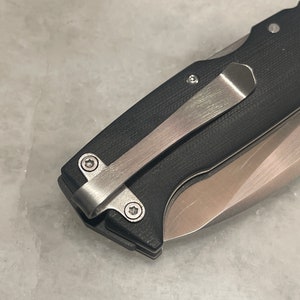 Satin Titanium Deep Carry Pocket Clip for Cold Steel AD10 Knife AD-10 ...