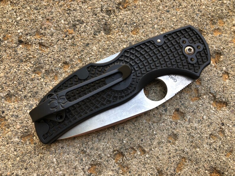 Black Titanium Pocket Clip for Spyderco Native 5 FRN - Etsy