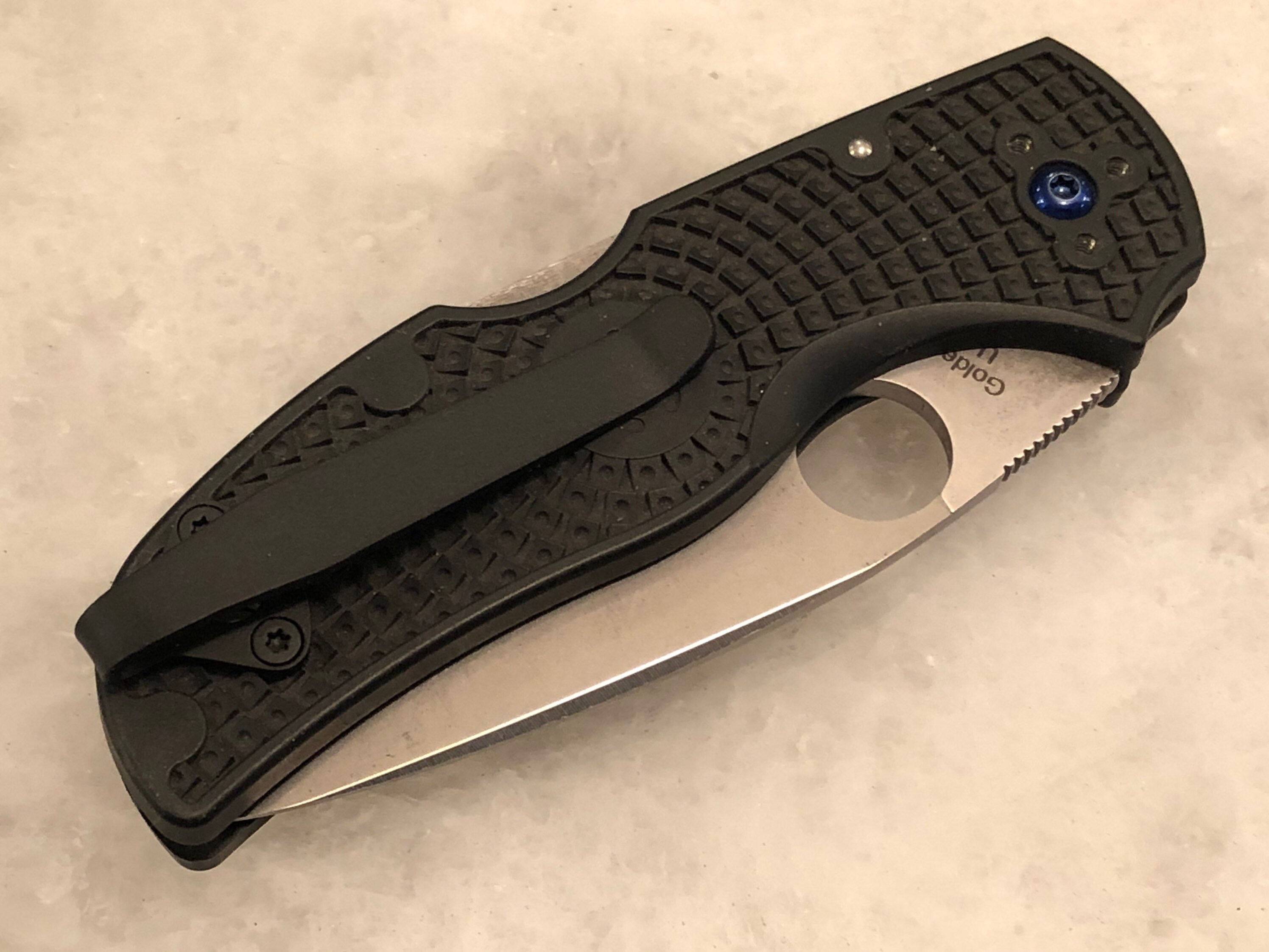 Black Titanium Deep Pocket Clip for Spyderco Native 5 FRN Lightweight ...