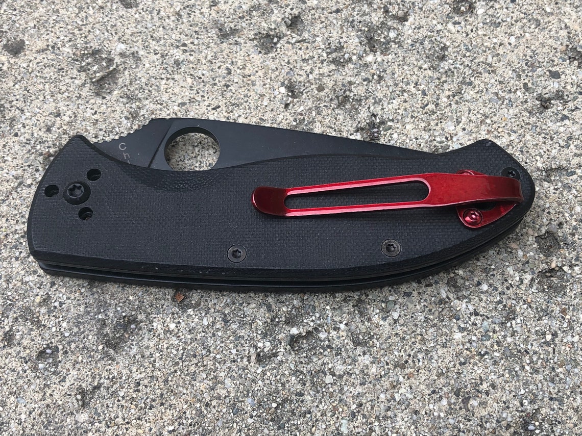 Red Titanium Deep Carry Clip for Spyderco Tenacious - Etsy