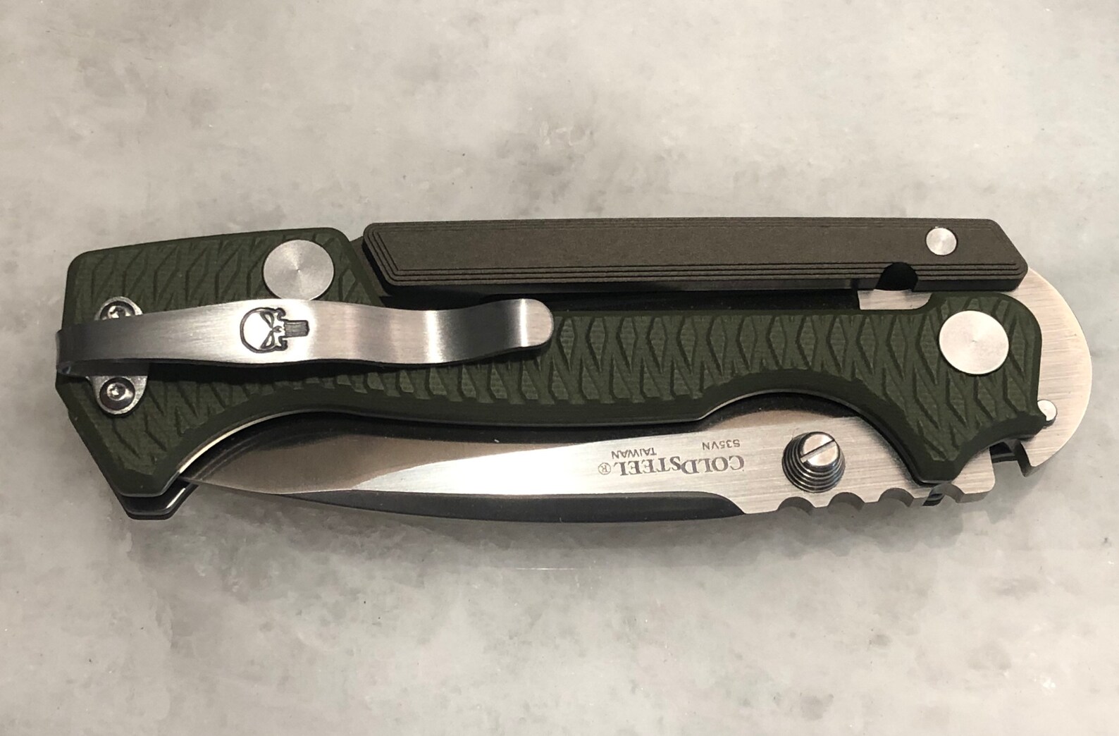 Satin Titanium Deep Carry Pocket Clip for Cold Steel AD-15 Knife Folder ...