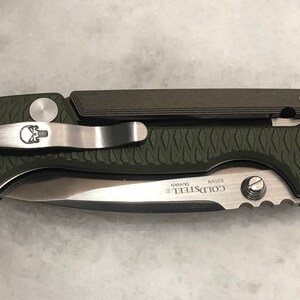 Satin Titanium Deep Carry Pocket Clip for Cold Steel AD-15 Knife Folder ...