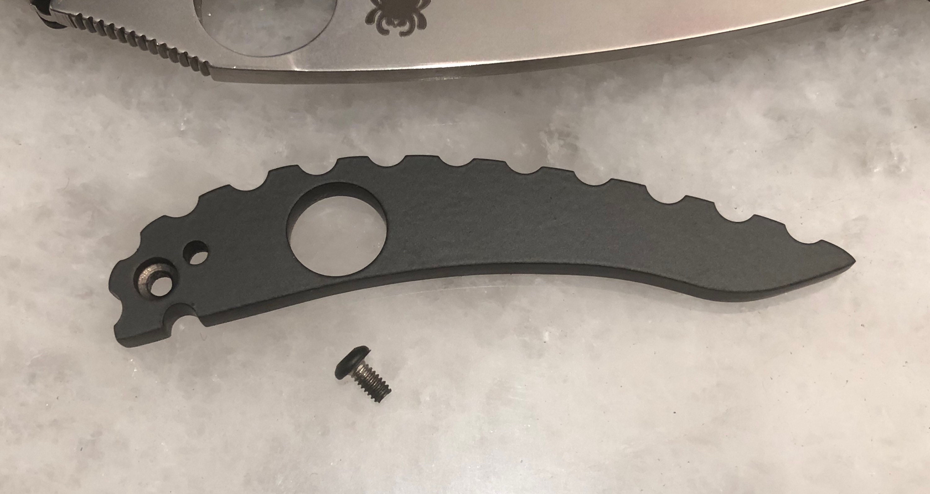 Matte Black Titanium Back Spacer for Spyderco Manix 2 G10 Folder Knife ...