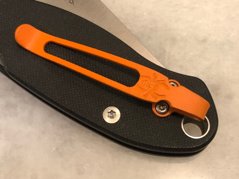 Flat Orange Titanium Deep Carry Clip for Spyderco Paramilitary 2 Para 3 ...