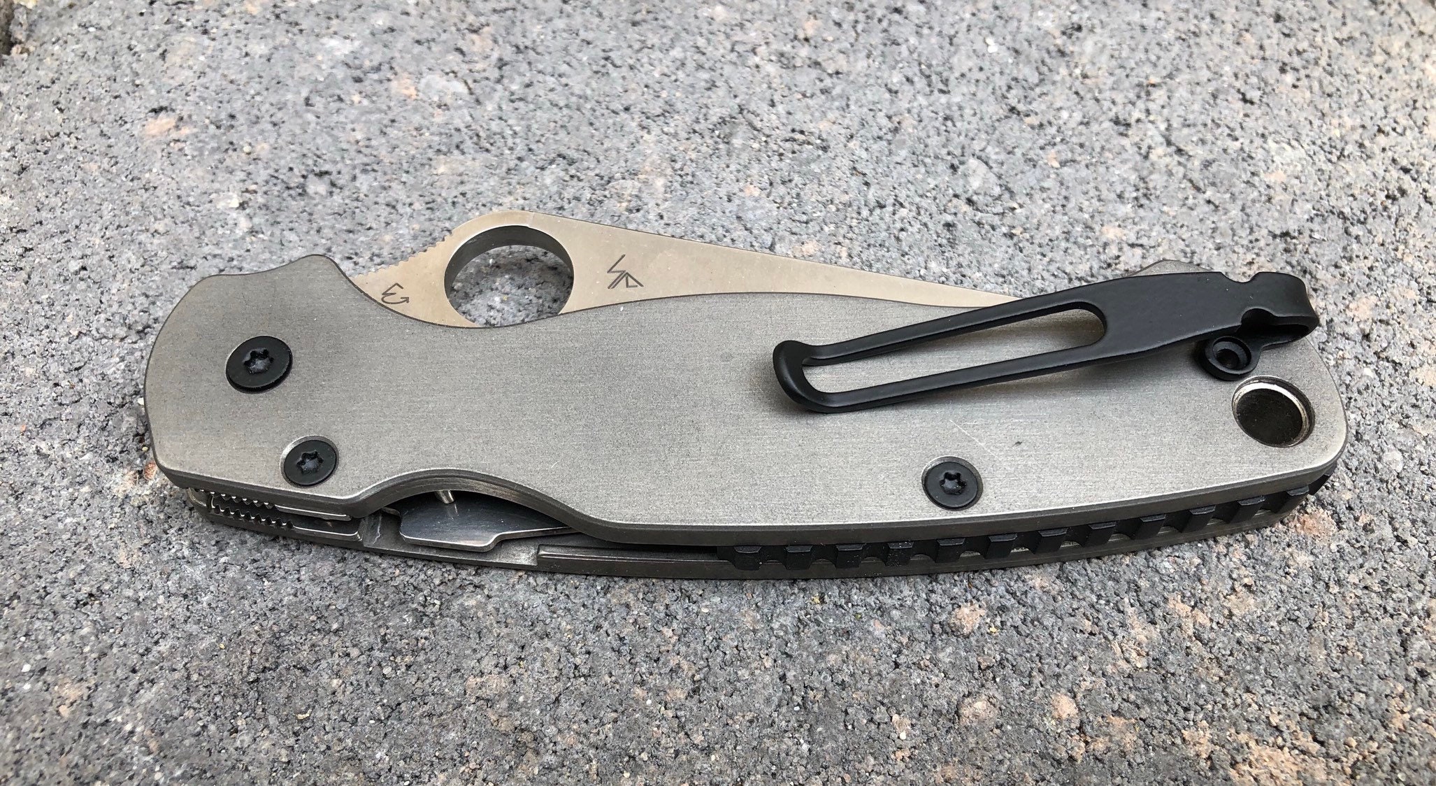Flat Black Titanium Deep Pocket for Spyderco Paramilitary 2 C81GPBK2 ...