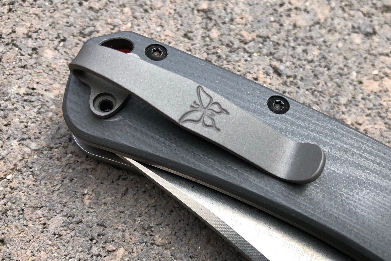 Flat Gray Titanium Deep Pocket Clip for Benchmade Crooked | Etsy