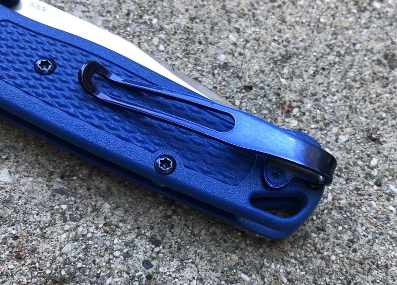 Blue Titanium Deep Carry Pocket Clip Made for Benchmade Bugout - Etsy