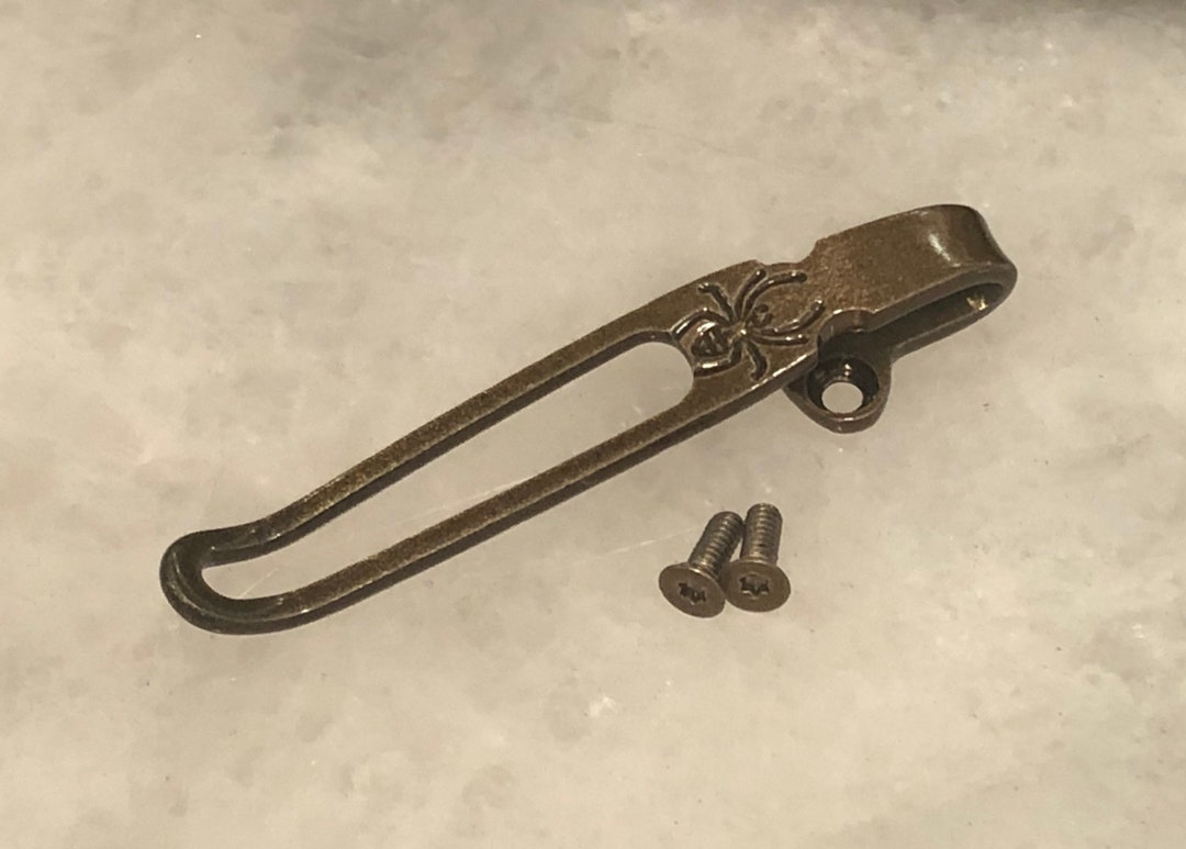 Gold Titanium Deep Carry Pocket Clip Made for Spyderco C240CFP Smock ...