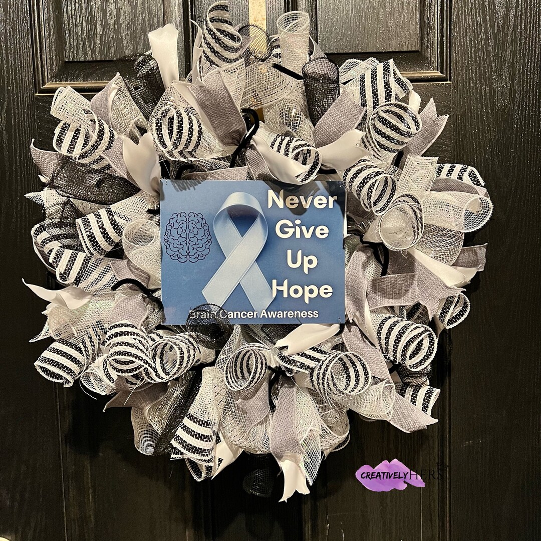 Brain Cancer Awareness Wreath | Brain Cancer Hope Wreath | Brain Cancer ...