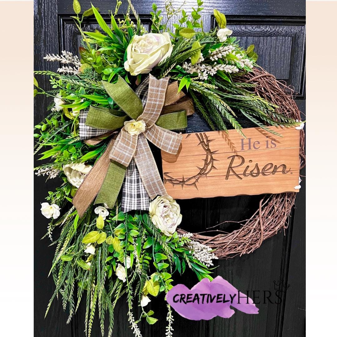 He is Risen Wreath | Easter Wreath|spring Wreath| Easter Decor ...
