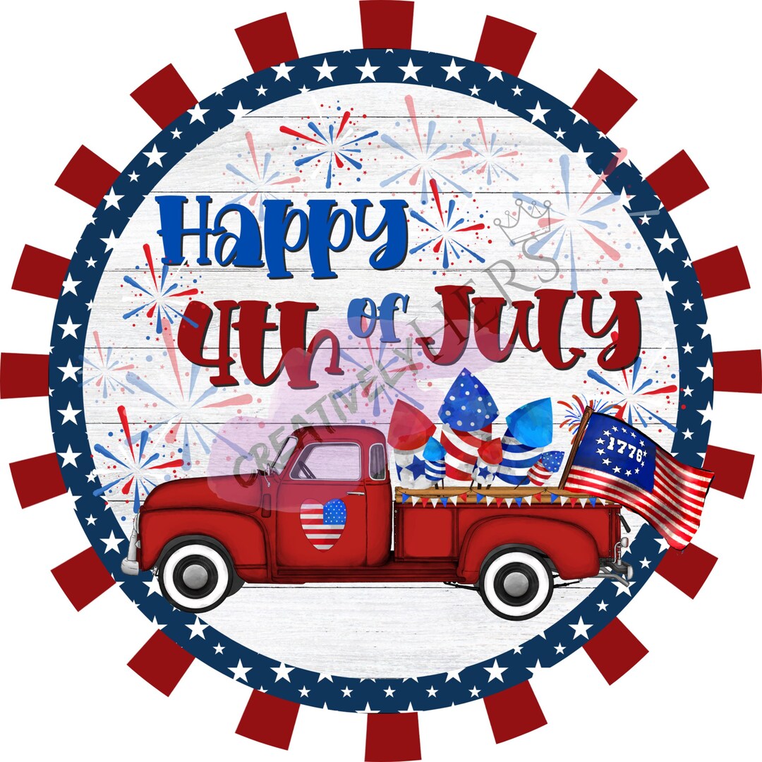 4th of July Wreath Sign | Happy 4th Sign | Independence Day Sign | Red ...