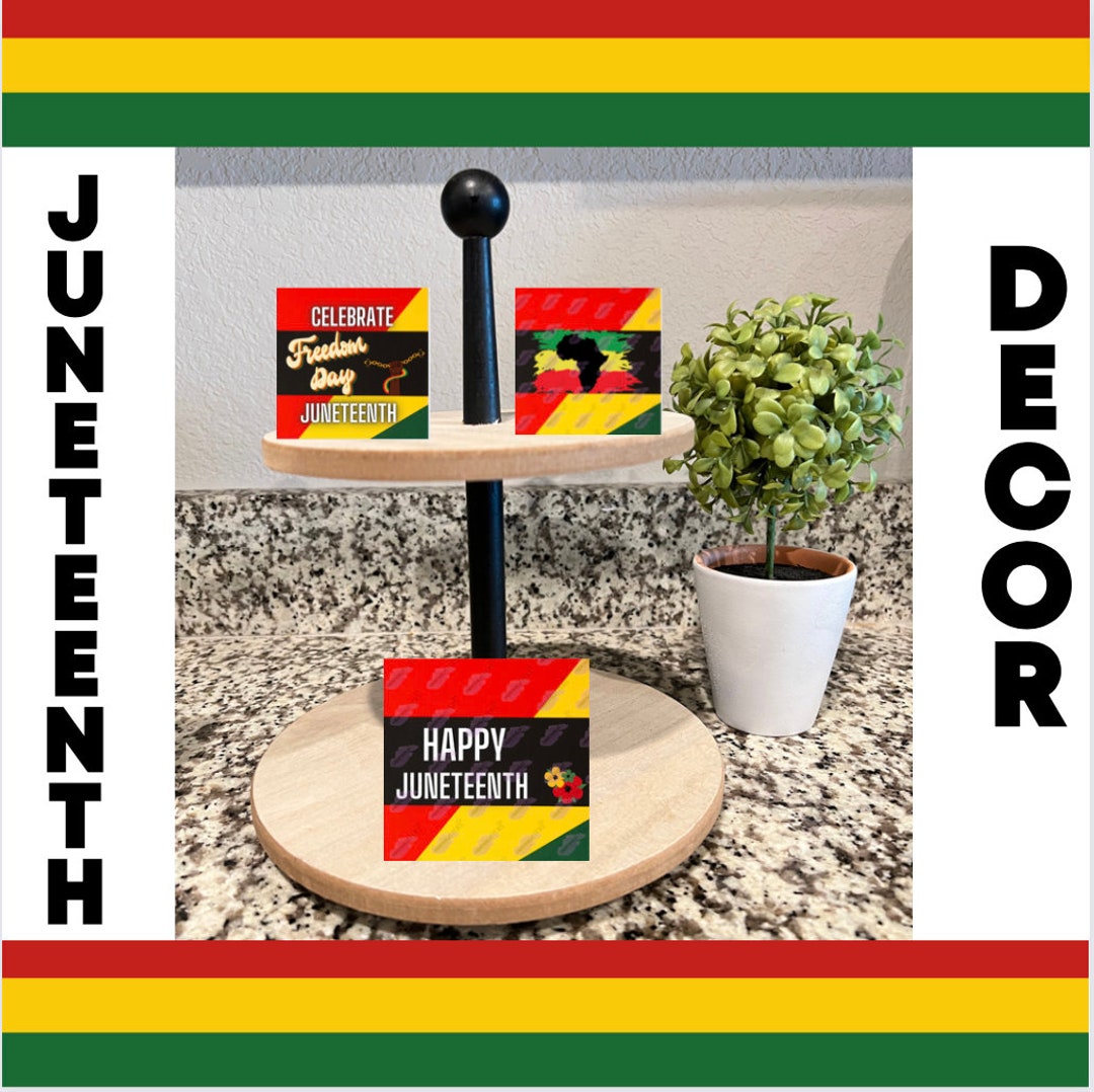 Juneteenth Tiered Trey Decor | Tiered Tray Decor Bundle | Black ...