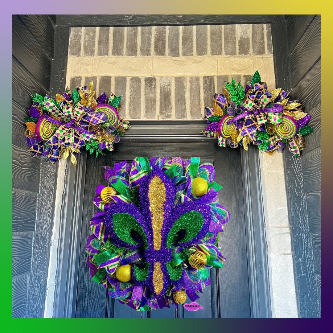 Mardi Gras Wreath | Mardi Gras Door | Front Door Wreath | Mardi Gras ...