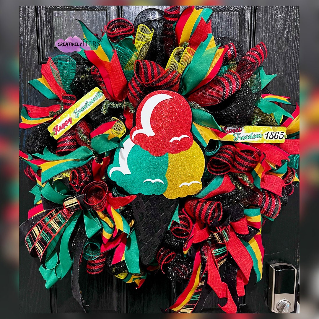 Juneteenth Wreath Front Door Wreath Black and Red Wreath Black History ...