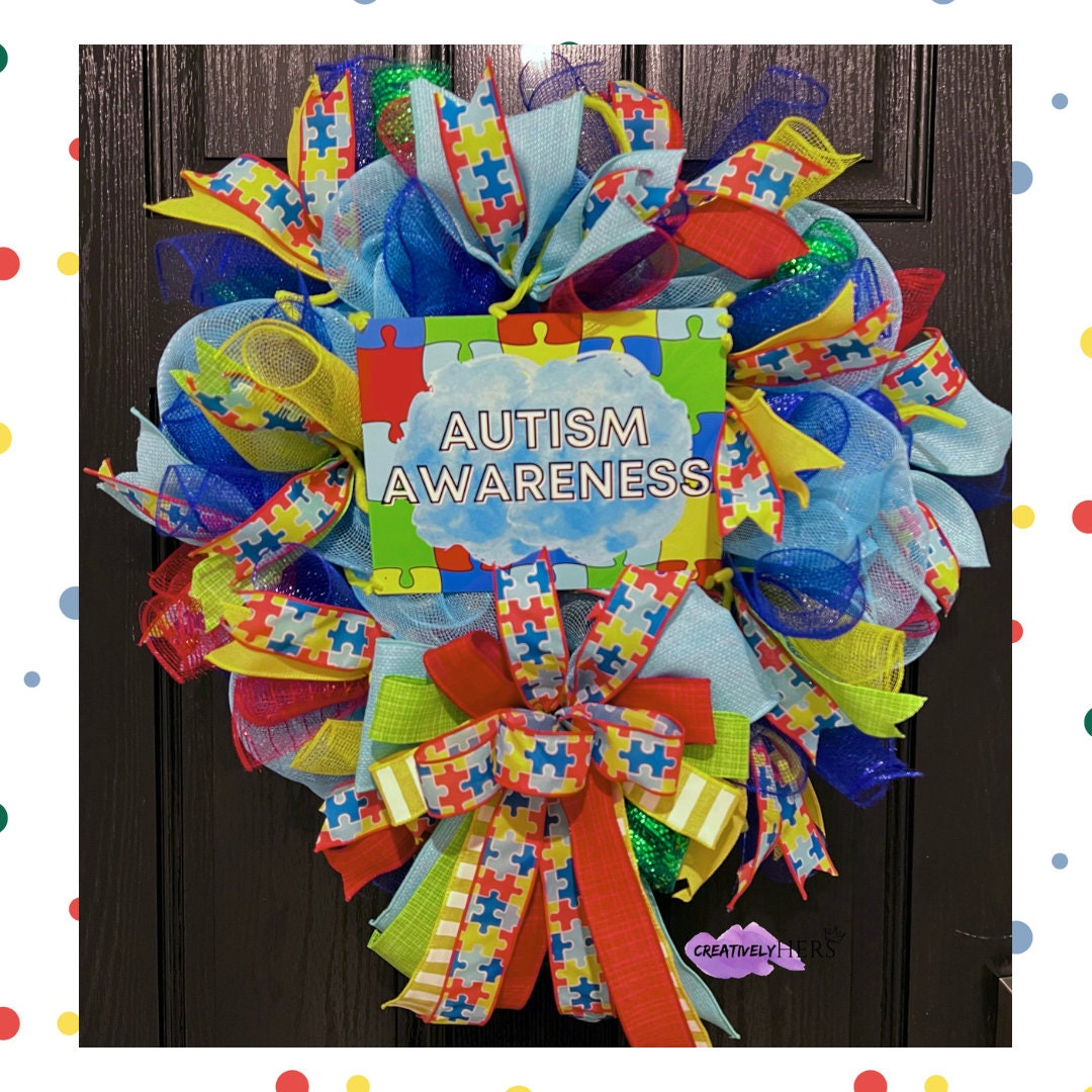 Autism Awareness Wreath | Autism Wreath | Door Autism Wreath| Autism ...