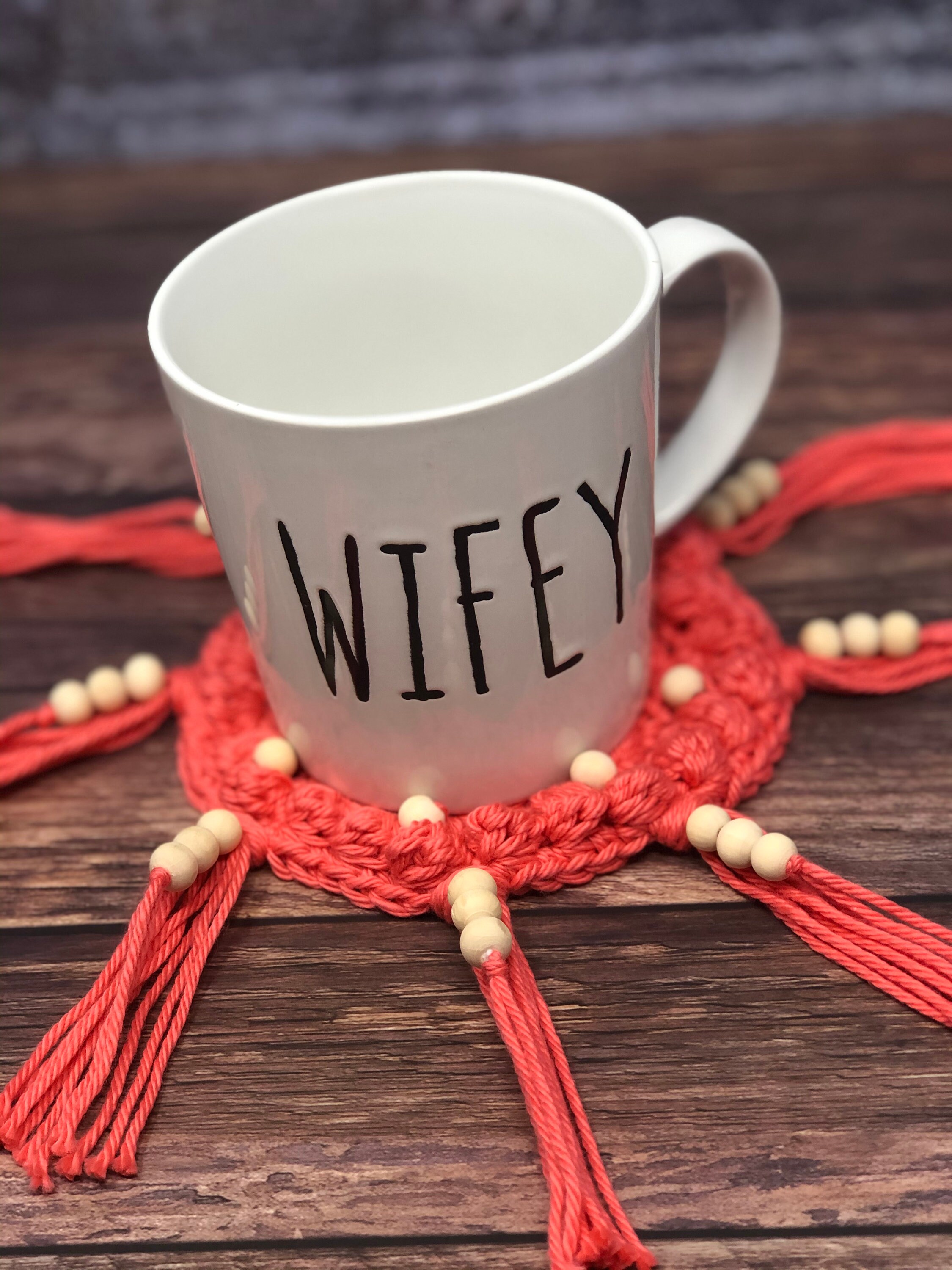 Boho Beaded Mug Rug Pattern, Boho Mug Cover Pattern, Coaster Pattern ...