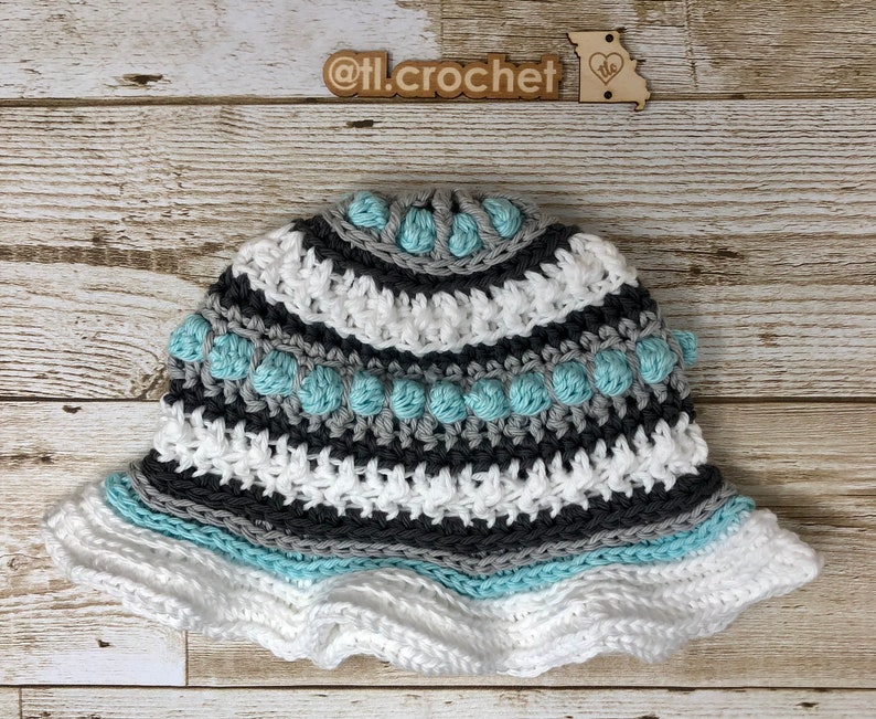 Whiskey's Wheel Bucket Hat, Crochet Pattern, Beach Hat, Cotton Yarn ...