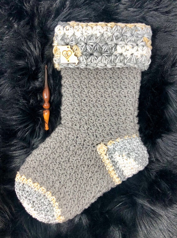 Jazzy Santa Sock Crochet Stocking Pattern PDF Download - Etsy