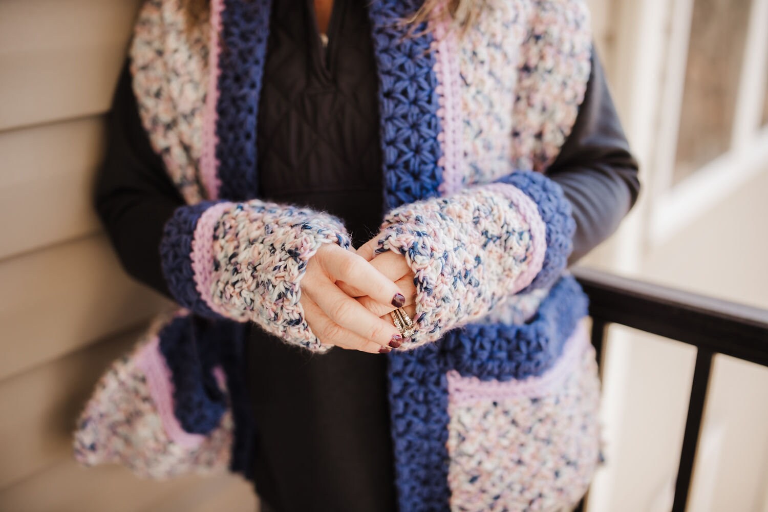 Jazzy Triple Pattern Ensemble, Crochet Beanie Pattern, Crochet Pocket ...