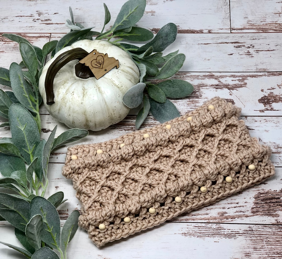 Boho Beaded Head Wrap Pattern, Crochet Headband Pattern, Crochet Boho ...