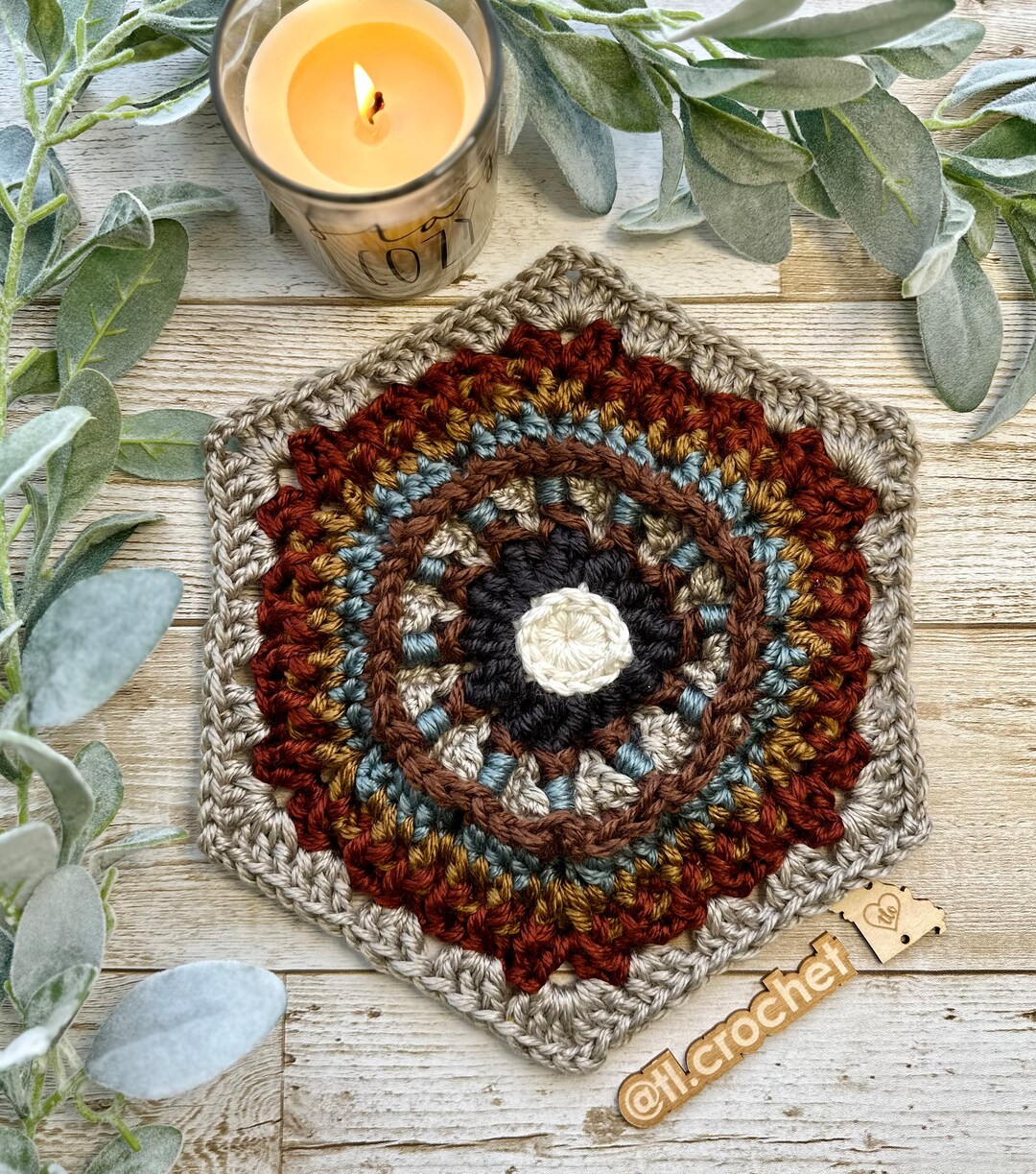 2024 Temp Hexi Crochet Motif Pattern, Crochet Granny Hexi, Crochet ...