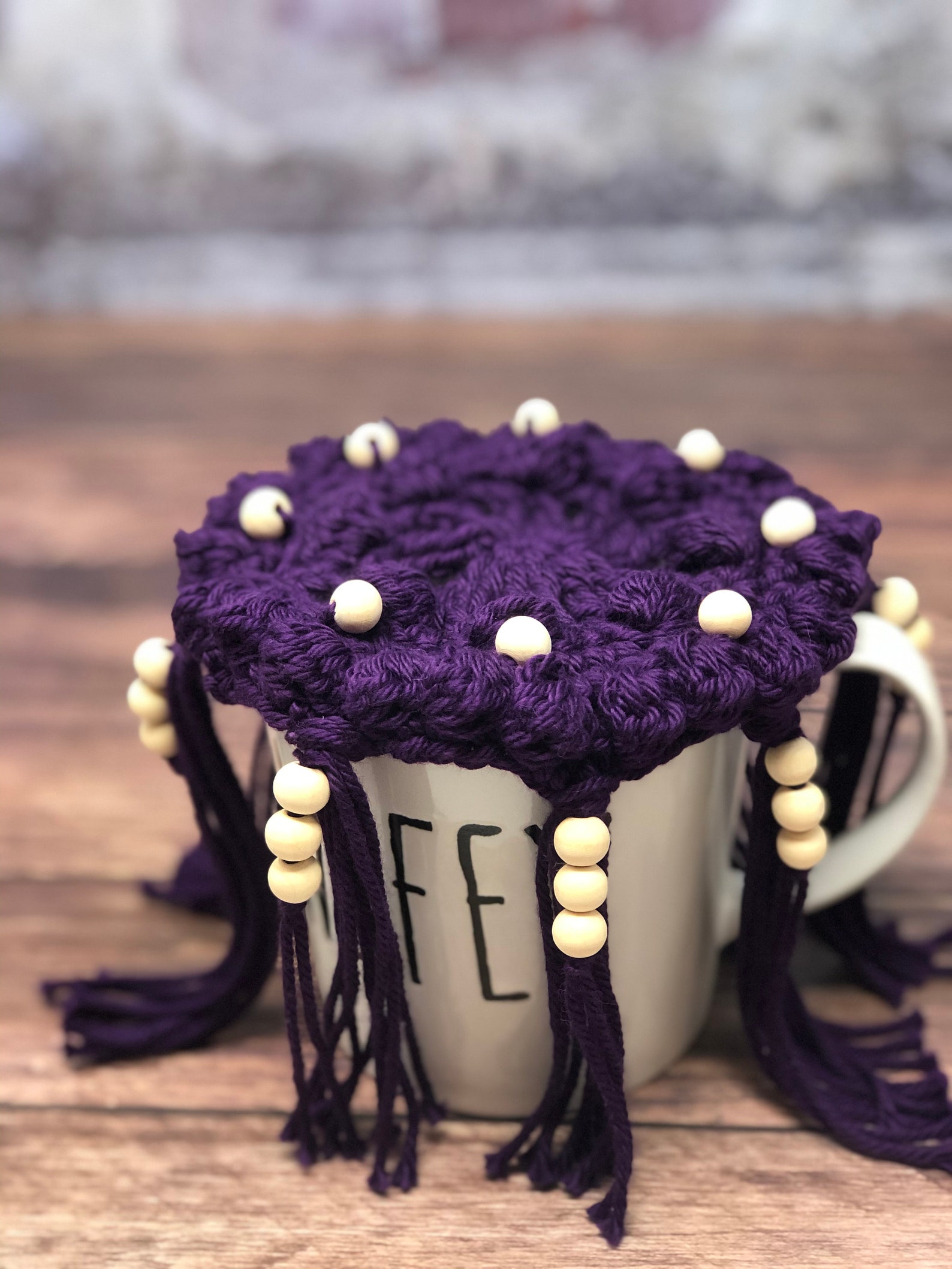 Boho Beaded Mug Rug Pattern, Boho Mug Cover Pattern, Coaster Pattern ...