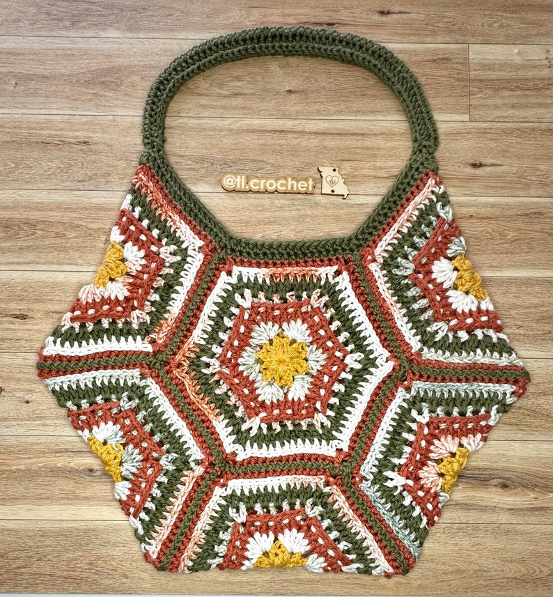 Georgine Hexi Bag, Crochet Pattern, Cotton Yarn, Tote, Beads, Tassels ...