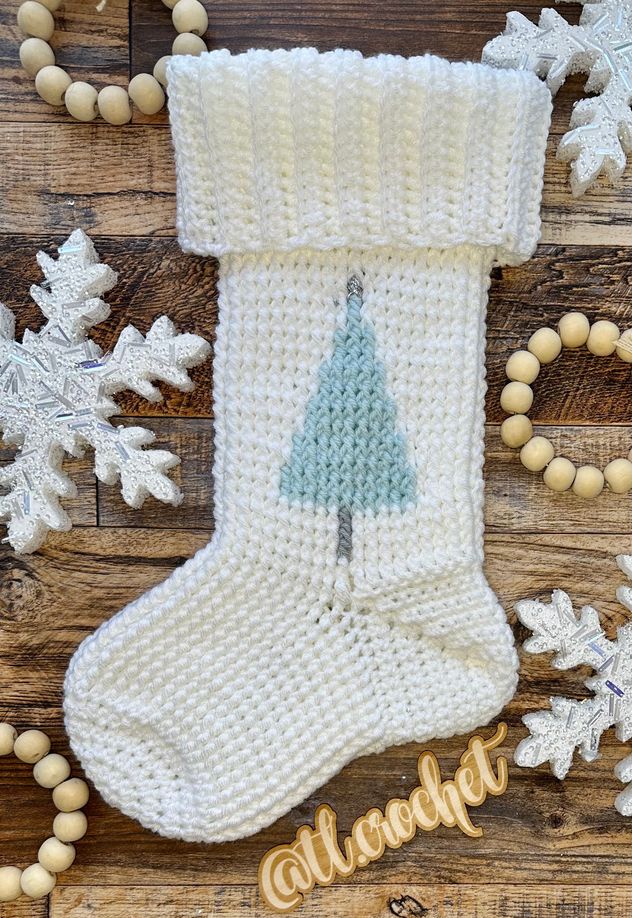 Tall Pines Stocking, Crochet Pattern, Easy, Holiday, Christmas ...