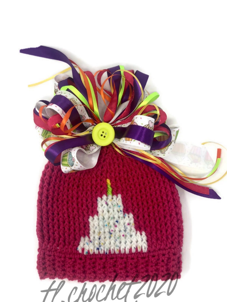 Birthday Cake Beanie Crochet PDF Pattern Kids Birthday | Etsy