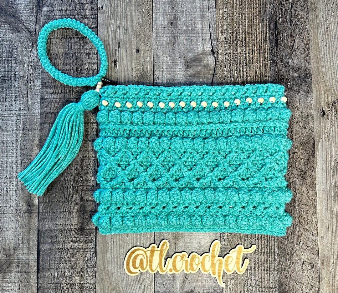 Boho Beaded Pouch, Tldotcrochet, Crochet Pouch Pattern, Canvas Pouch ...