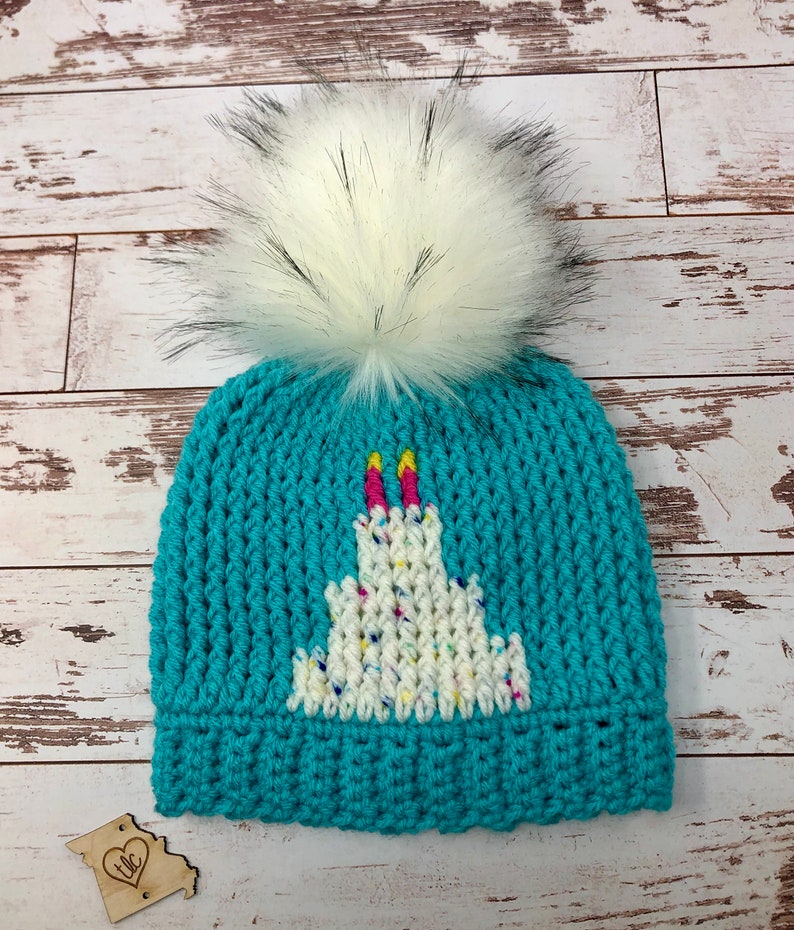 Birthday Cake Beanie Crochet PDF Pattern Kids Birthday | Etsy