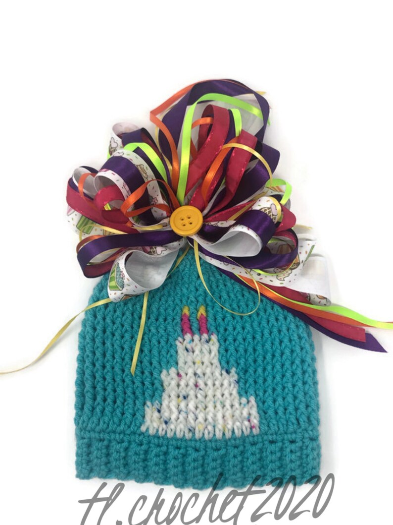 Birthday Cake Beanie Crochet PDF Pattern Kids Birthday | Etsy