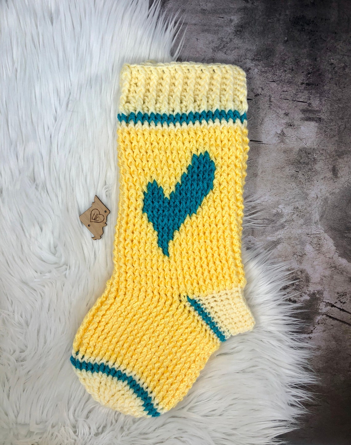 Wonky Heart Stocking Crochet Stocking Pattern Stocking | Etsy