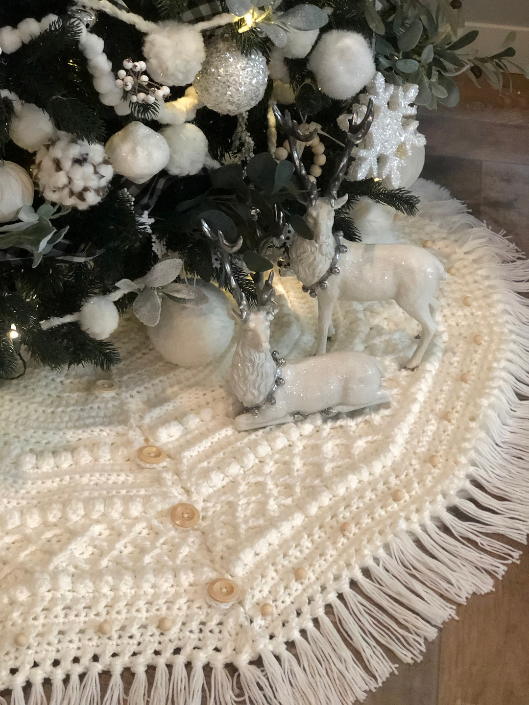 Boho Beaded Tree Skirt, Crochet Tree Skirt Pattern, Christmas Tree ...