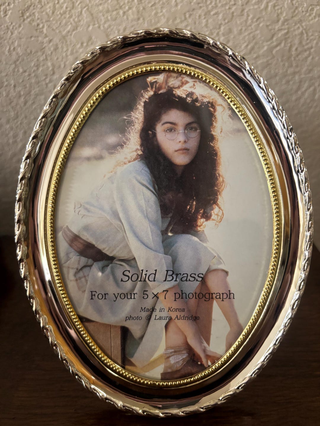 5x7 Oval Brass Two Tone Picture Frame - Etsy