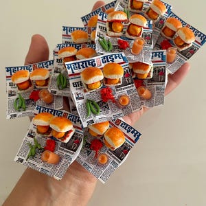 Miniature Vada Pav Fridge Magnet , Indian Food Miniature, Dollhouse ...