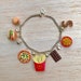 Miniature Food Charm Bracelet, Handmade Food Jewelry With Burger, Pizza ...