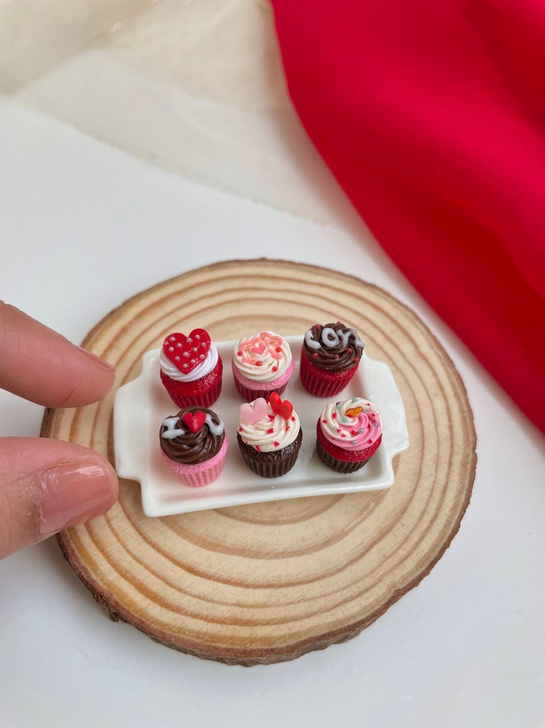 Miniature Valentines Day Cupcakes Fridge Magnet Indian Food Miniature
