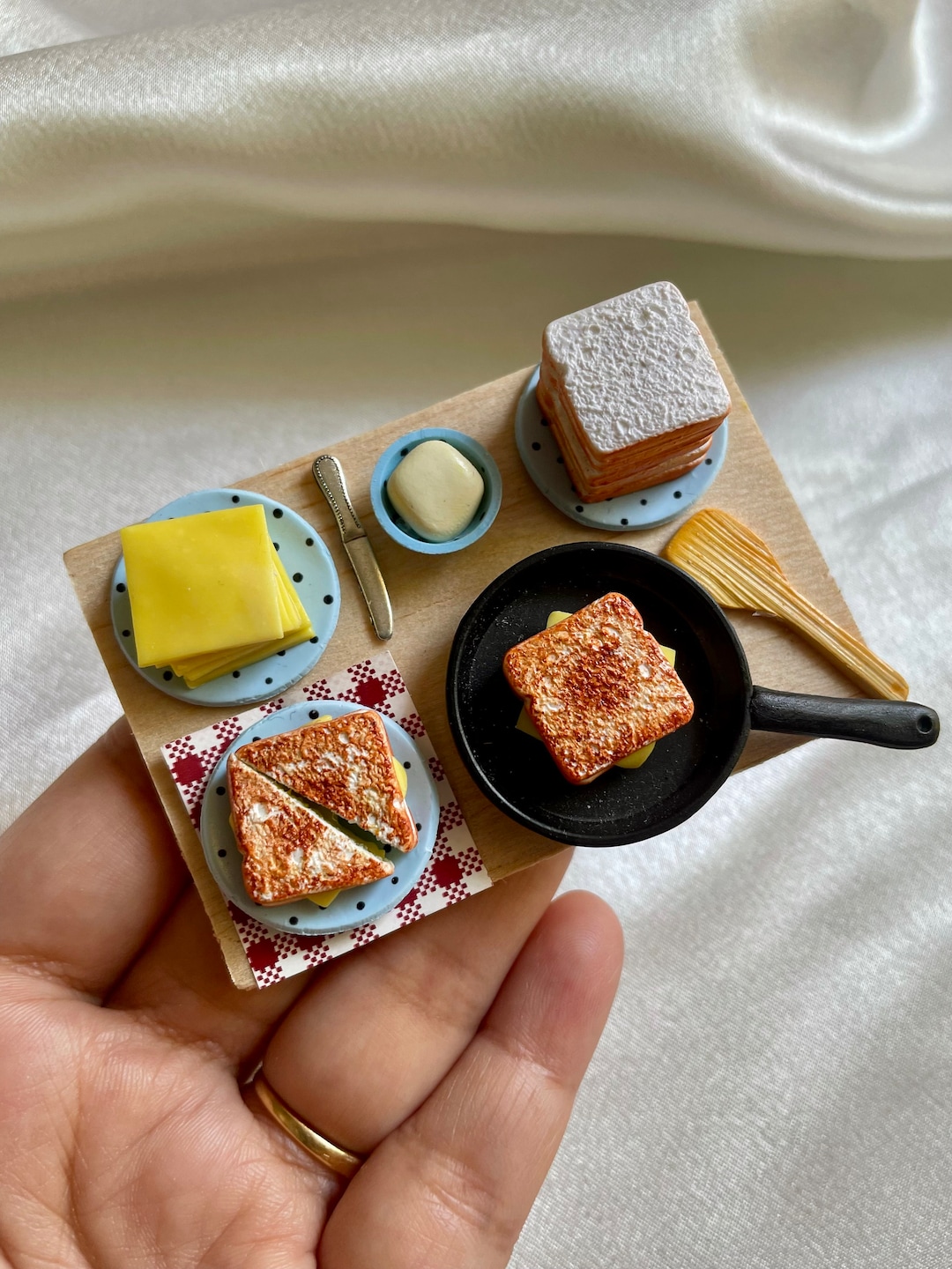 Miniature Breakfast Scene Fridge Magnet ,mini Sandwich Magnet ,polymer ...