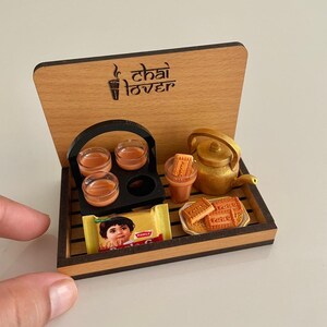 Miniature Breakfast Chai Platter Fridge Magnet , Indian Food Miniature ...